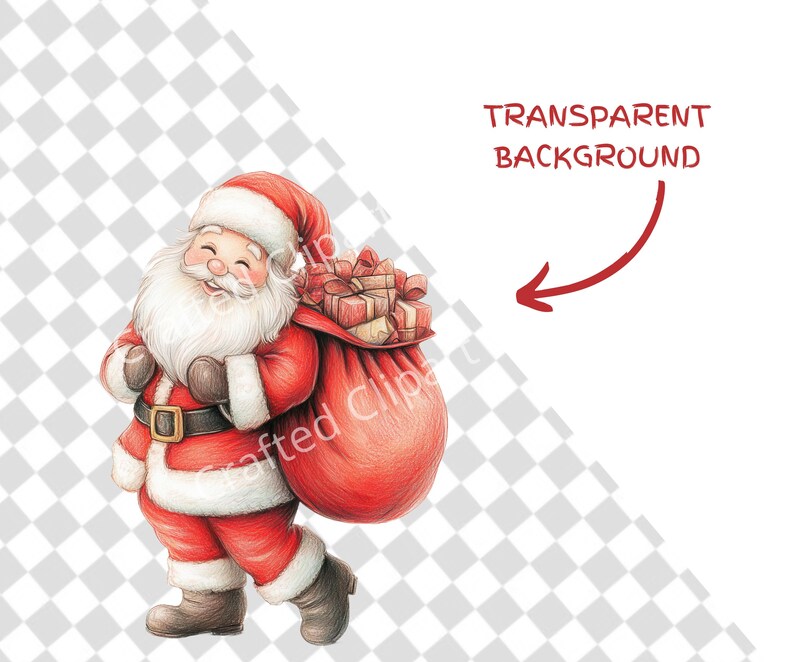 Watercolor Santa Claus, Santa Clipart, Christmas Clipart Bundle ...
