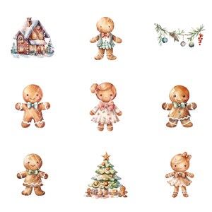 Watercolor Gingerbread Man Clipart, Gingerbread PNG, Winter Clipart ...