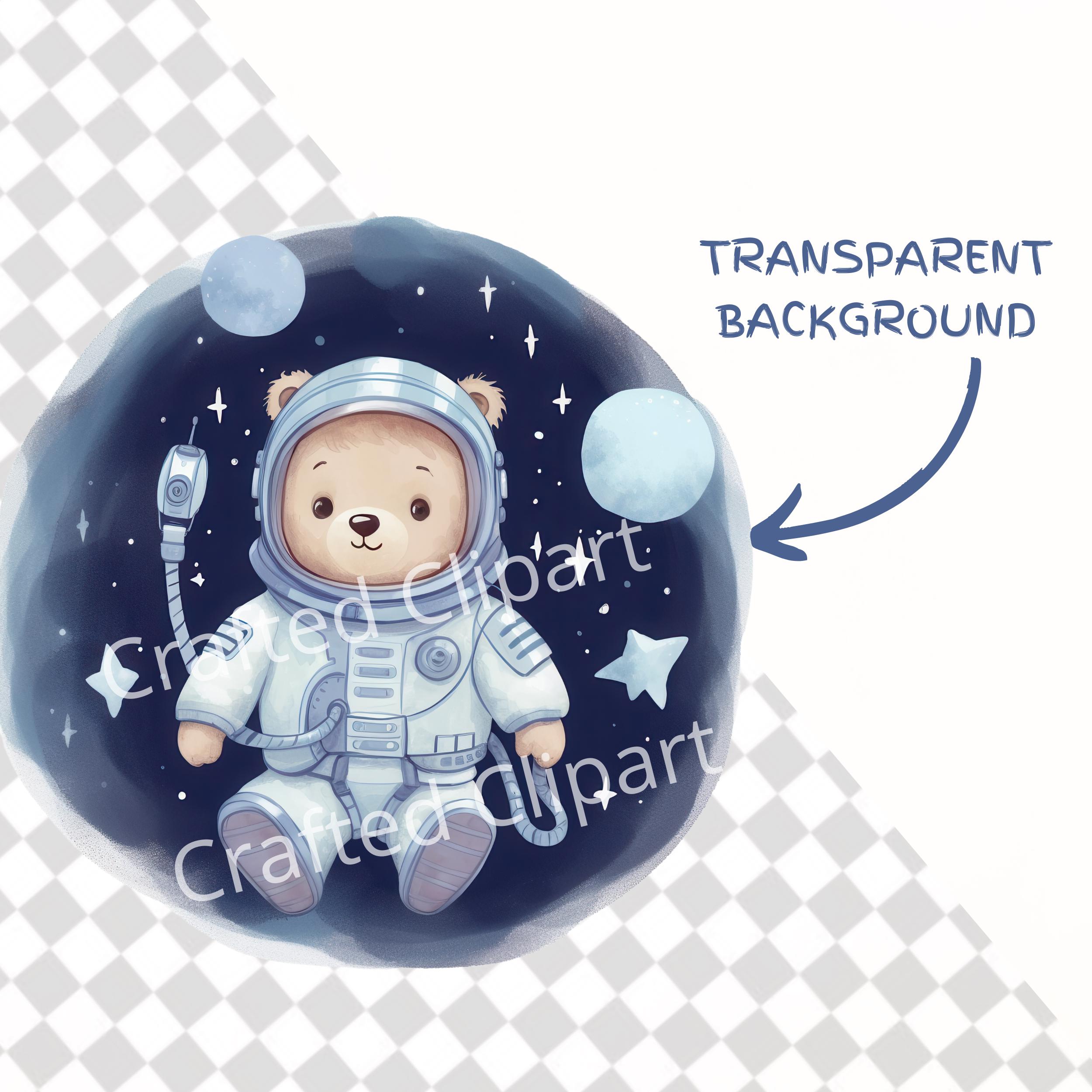 Teddy Bear in Space Clipart, Austronaut Teddy Bear, Out of This World ...