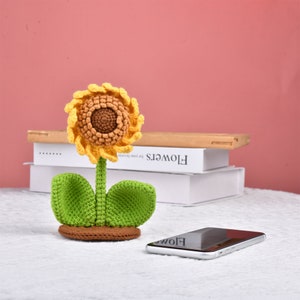 Cute Crochet Flower Phone Stand,knitted Tulip Sunflower,table Decor ...