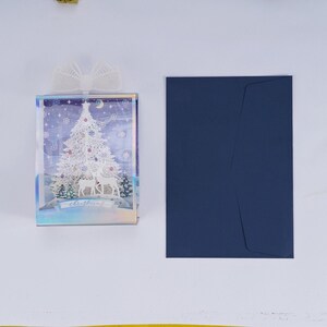 CLEARANCE 3D White Christmas Tree Box Card,snowflake Cards,bow ...
