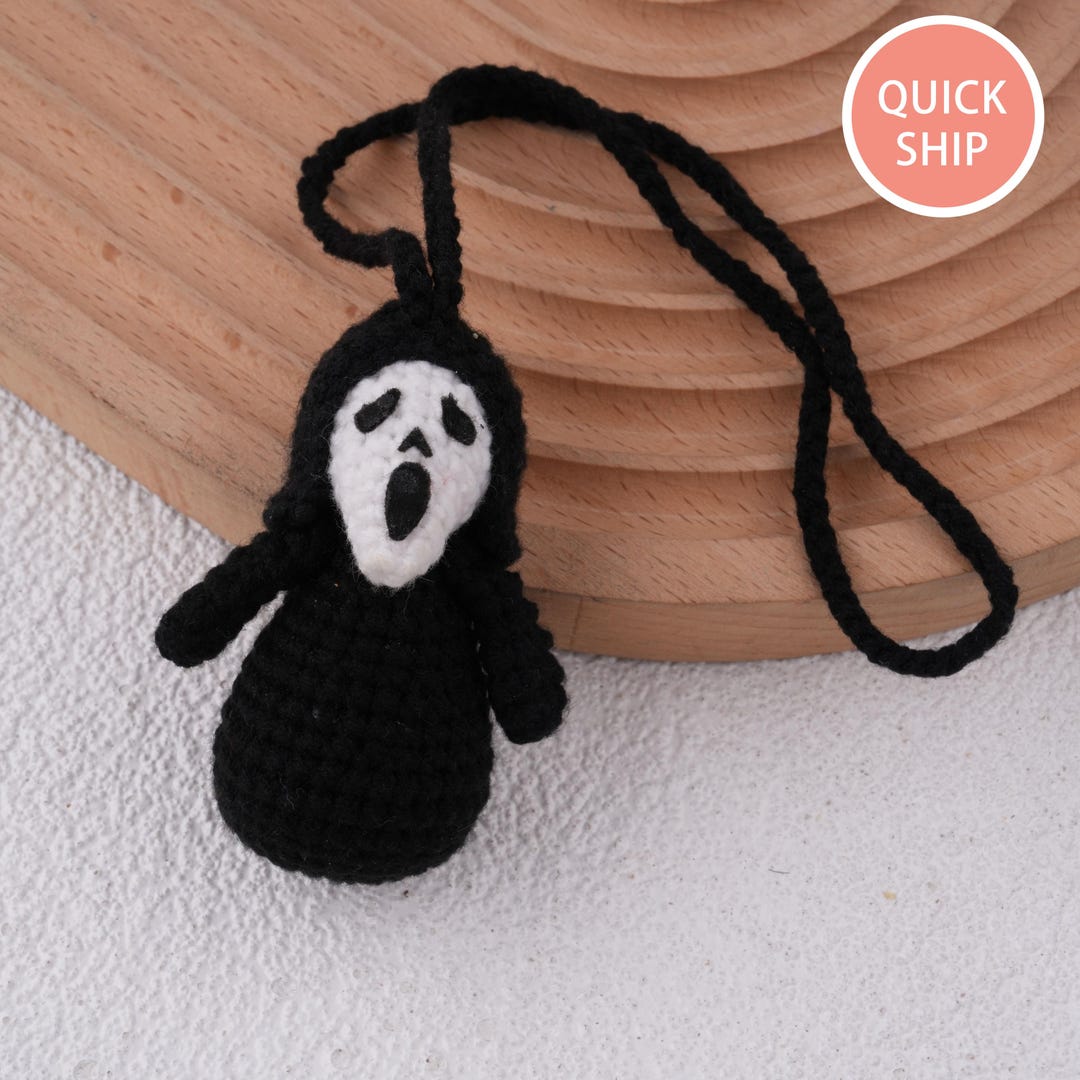 Handmade Crochet Scream Ghostface,car Mirror Hanging Accessories ...