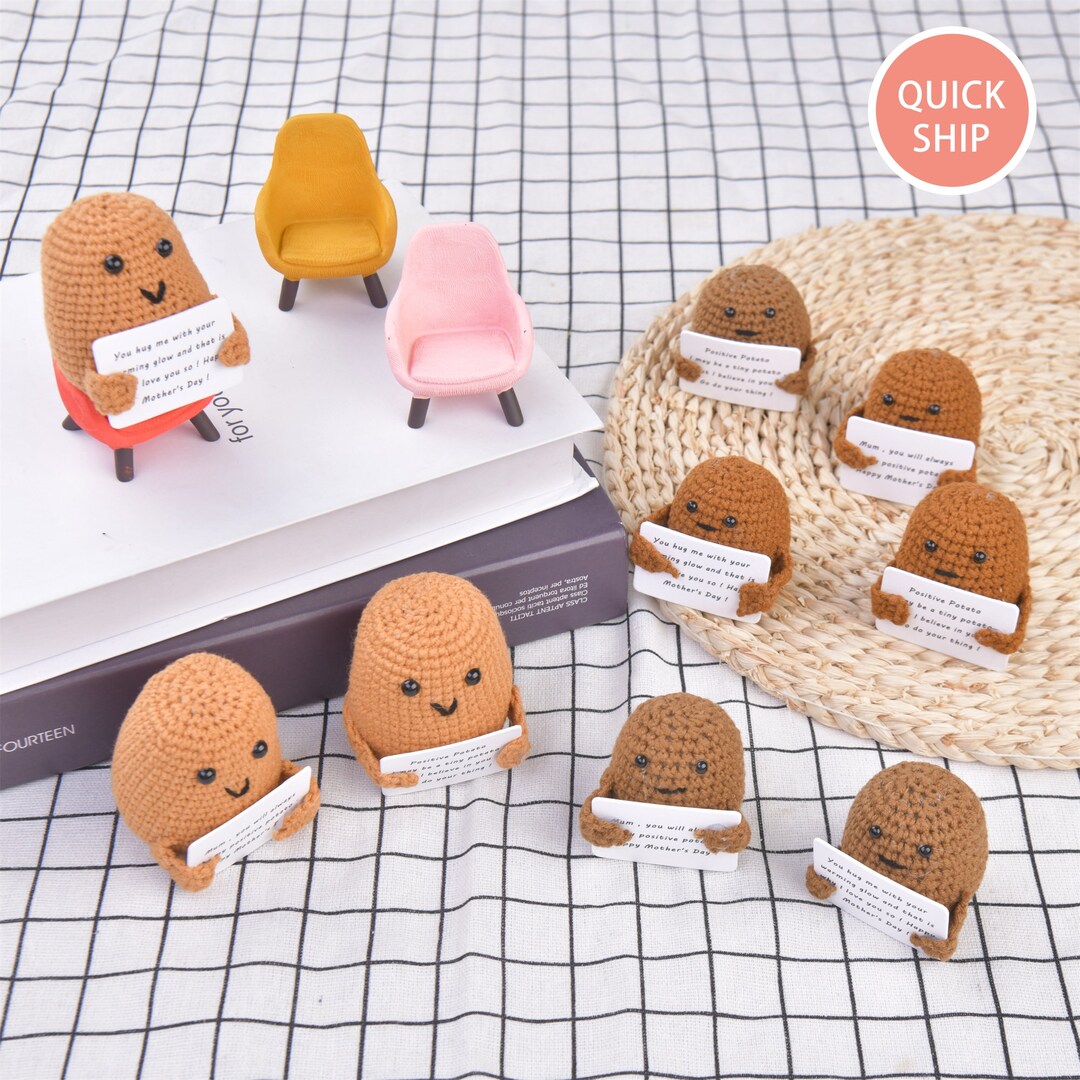 Cute Mini Crochet Positive Potatoes,emotional Support Message,handmade ...