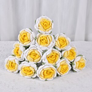 Yellow Gradient Crochet Rose,single Rose,wedding Accessories,permanent ...