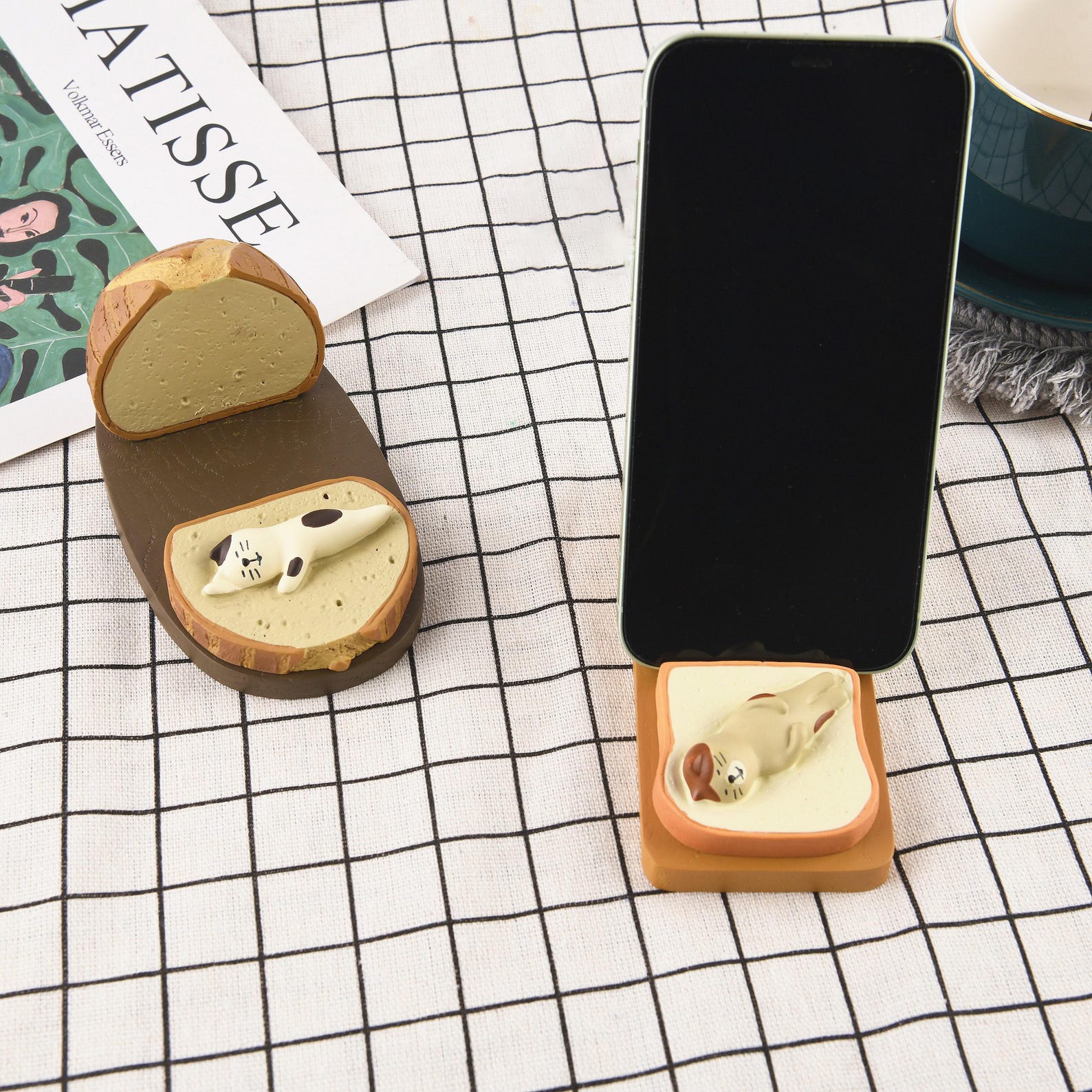 Toast/puff Cell Phone Stand,cute Cat Phone and Tablet Holder,kitten ...