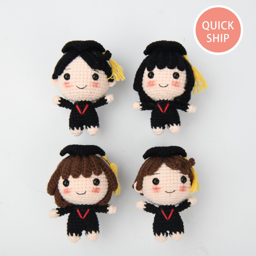 Cute Crochet Graduation Doll Accessories,handmade Toy, Crochet Doll ...