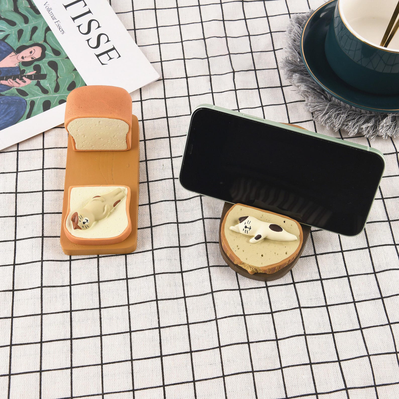 Toast and Puff Phone Holder,cat Phone and Tablet Holder,kitten Phone ...