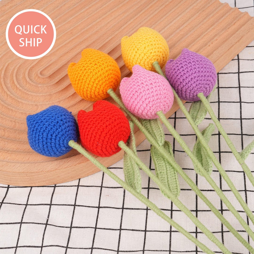 Handmade Crochet Tulip Flowers,multiple Colors,wedding Home Decor,tulip ...