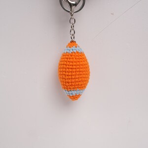 Basketball Rugby Keychain,cute Orange Mini Amigurumi Crochet Accessory ...