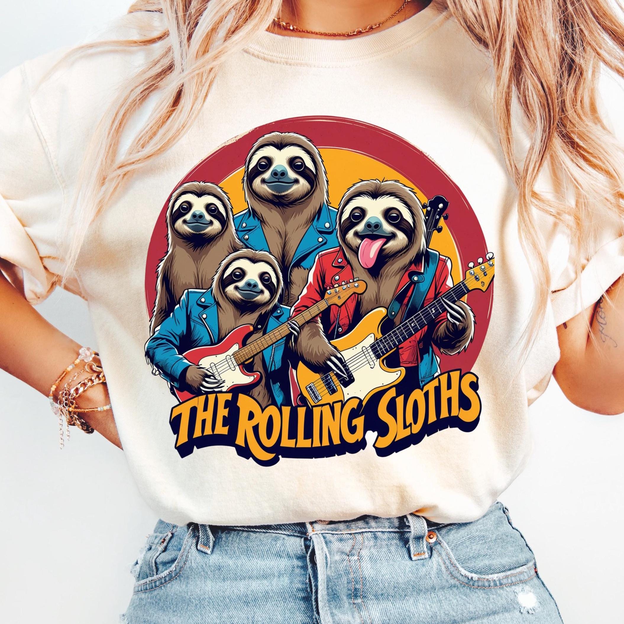 The Rolling Sloths, Retro Rock Png, Sloth Clipart, Rock Music Png ...
