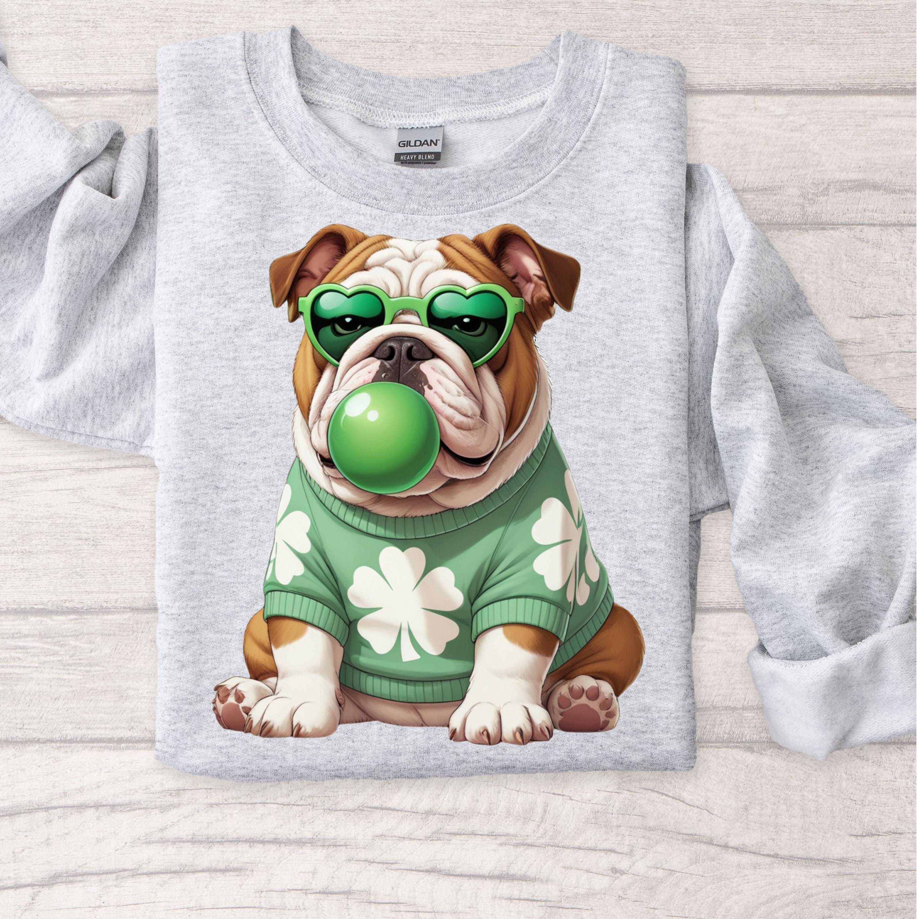 English Bulldog Png, Shamrock Png, Funny Dog Art, Bulldog St Pats, St ...