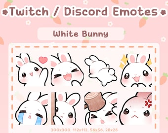 8 Cute Brown Bunny Twitch / Discord Emotes - Etsy