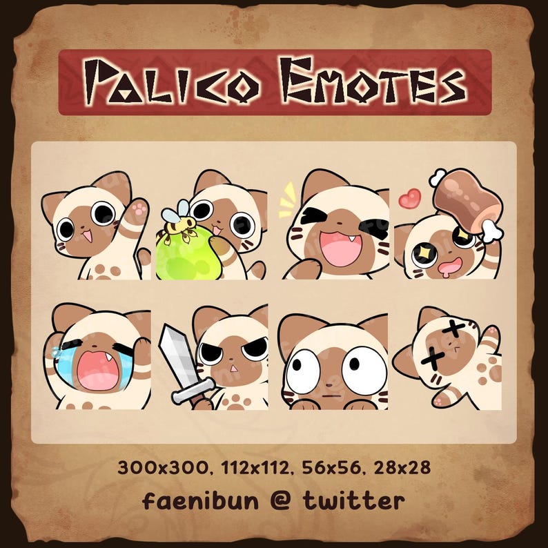 Monster Hunter Felyne Cat Palico Emotes - Etsy