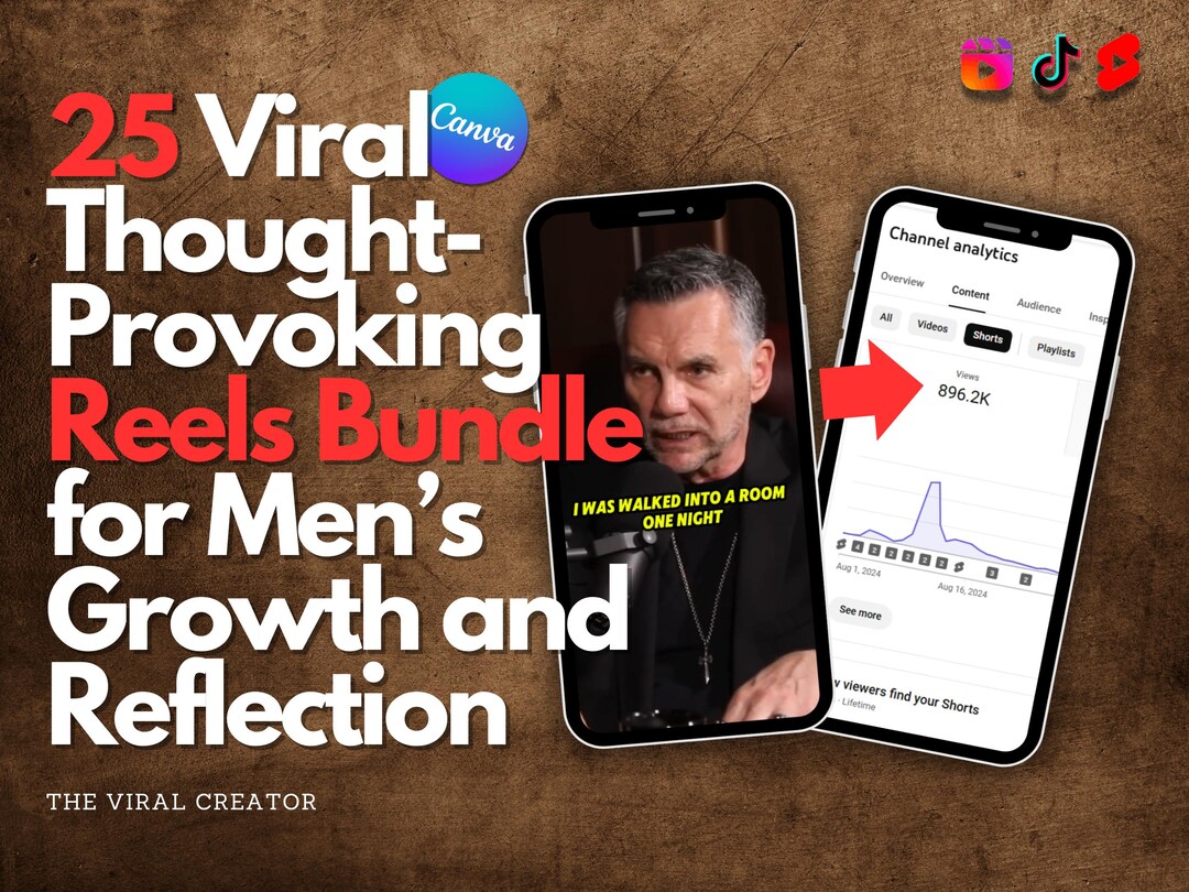25 Thought-provoking Reels Bundle for Men's Growth and Reflection - Etsy