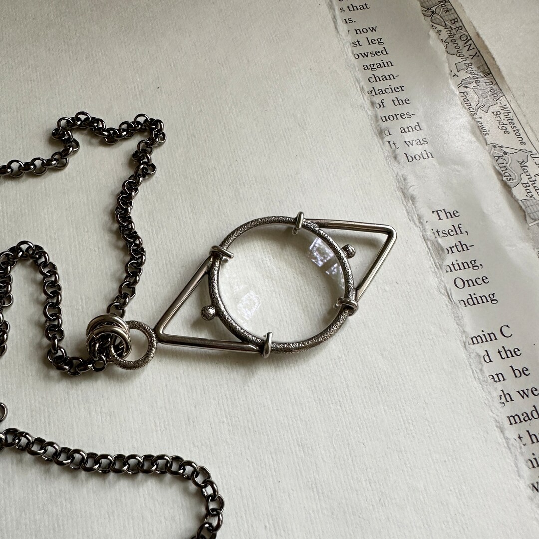MINI 5.5x Magnifying Glass Monocle Necklace // Sterling Silver - Etsy