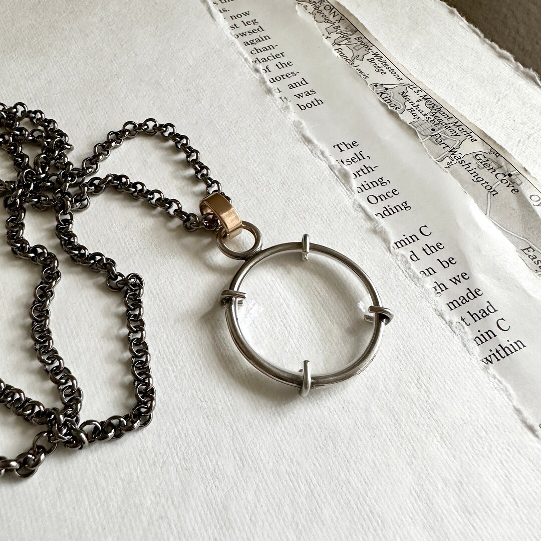 MINI 5x Magnifying Glass Monocle Necklace // Sterling Silver // Mini 1 ...