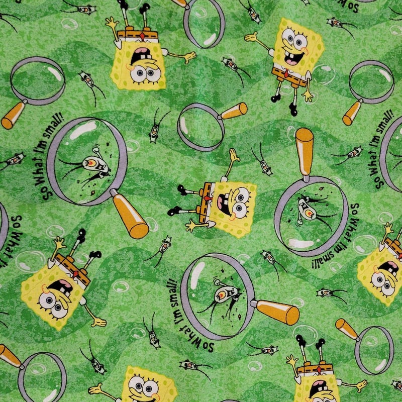 Spongebob Green Fabric - Etsy