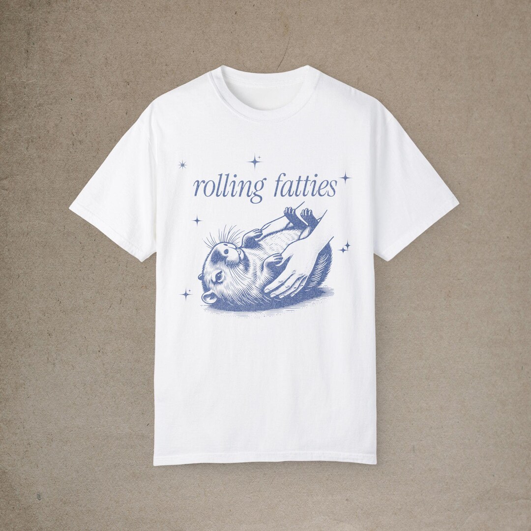 Capybara Rolling Fatties T-shirt, Cute Vintage Weed Shirt, Comfort ...