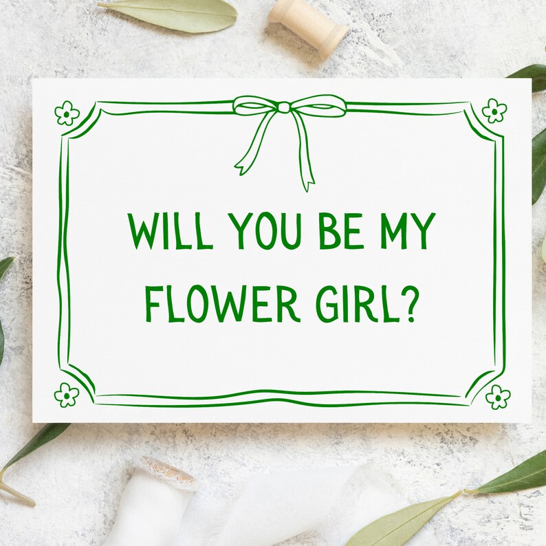 Editable Flower Girl Proposal Card Canva Template | Customizable Design ...