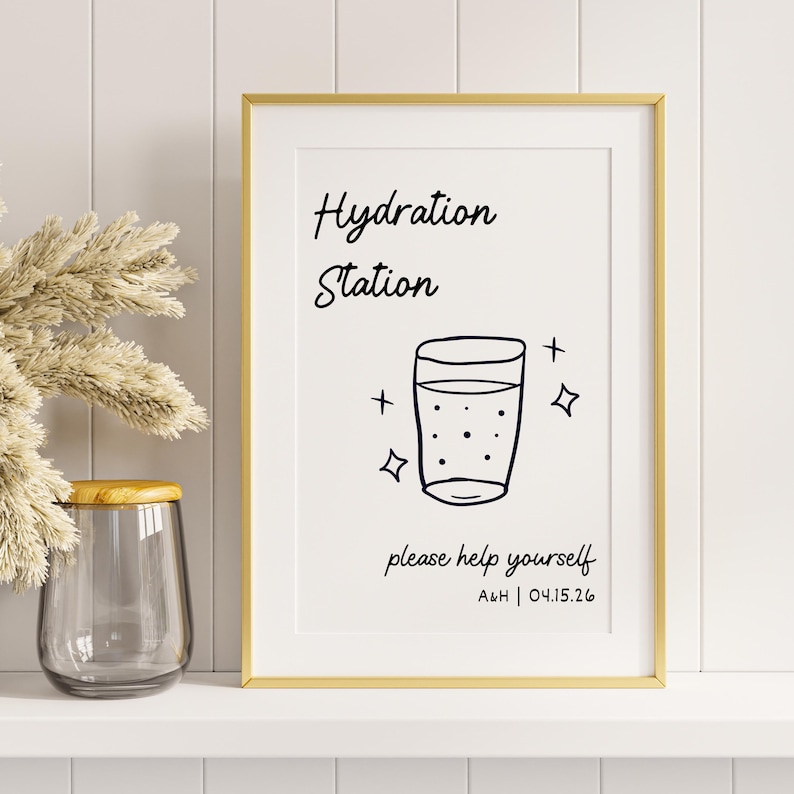 Editable Hydration Station Sign Canva Template | Customizable Wedding ...