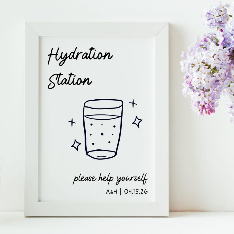 Editable Hydration Station Sign Canva Template | Customizable Wedding ...