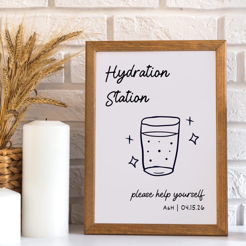 Editable Hydration Station Sign Canva Template Customizable Wedding ...