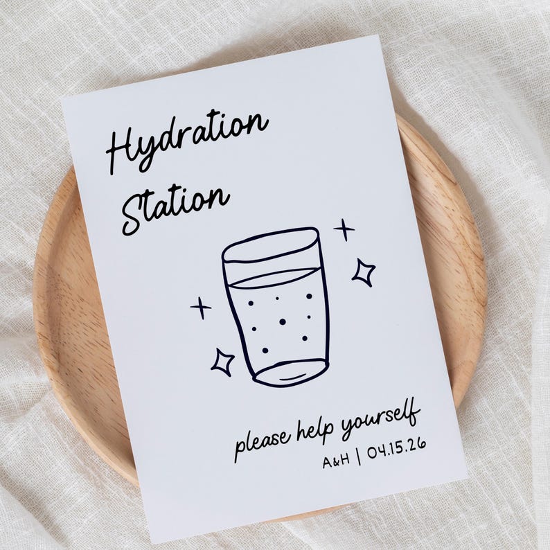 Editable Hydration Station Sign Canva Template | Customizable Wedding ...