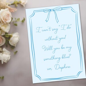 Something Blue Crew Proposal Card CANVA TEMPLATE | Will You Be My ...