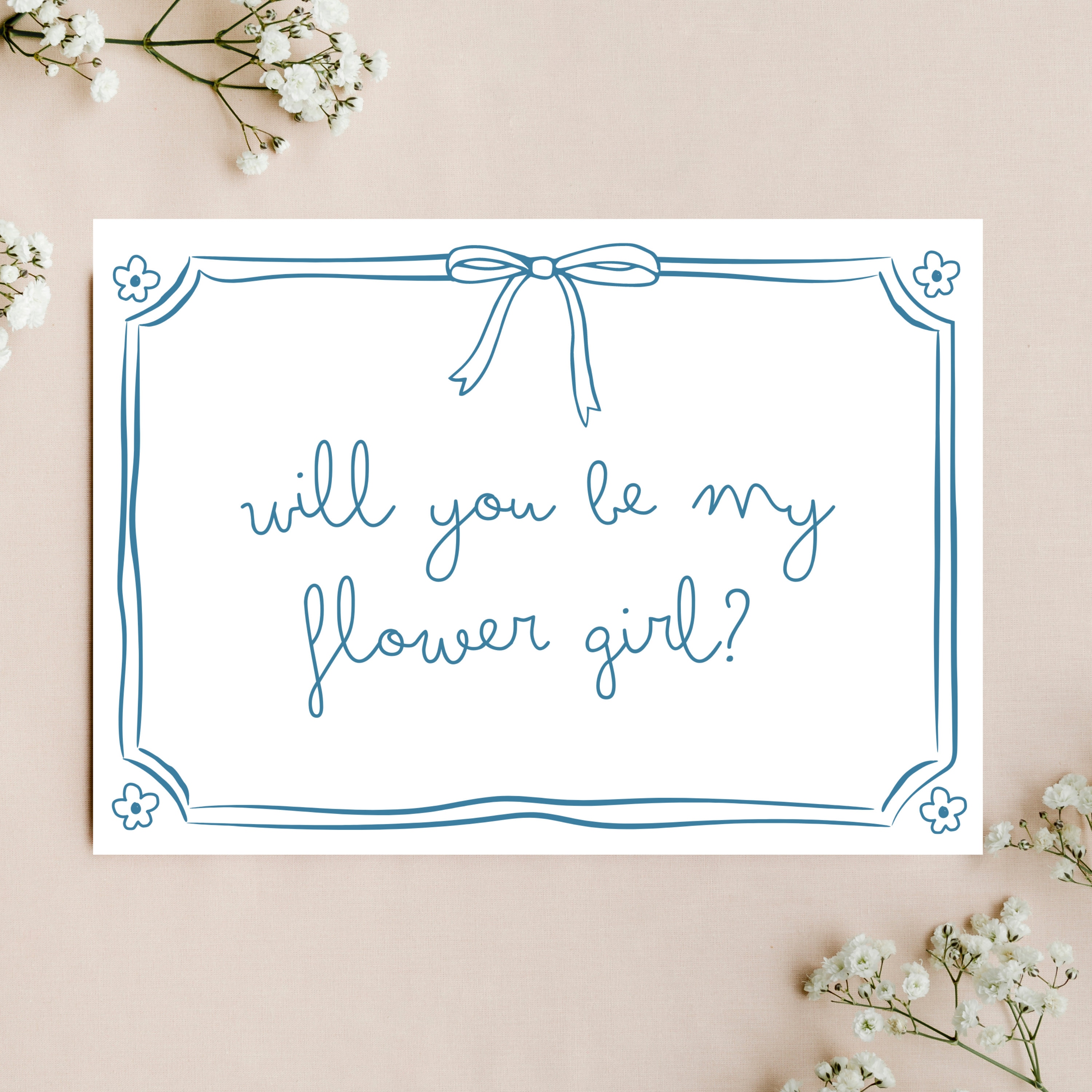 Editable Flower Girl Proposal Card Canva Template Customizable Design ...