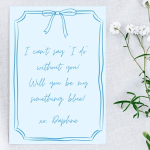 Something Blue Crew Proposal Card CANVA TEMPLATE | Will You Be My ...