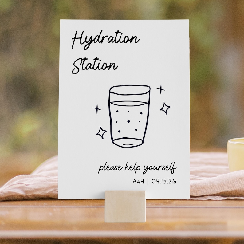 Editable Hydration Station Sign Canva Template | Customizable Wedding ...