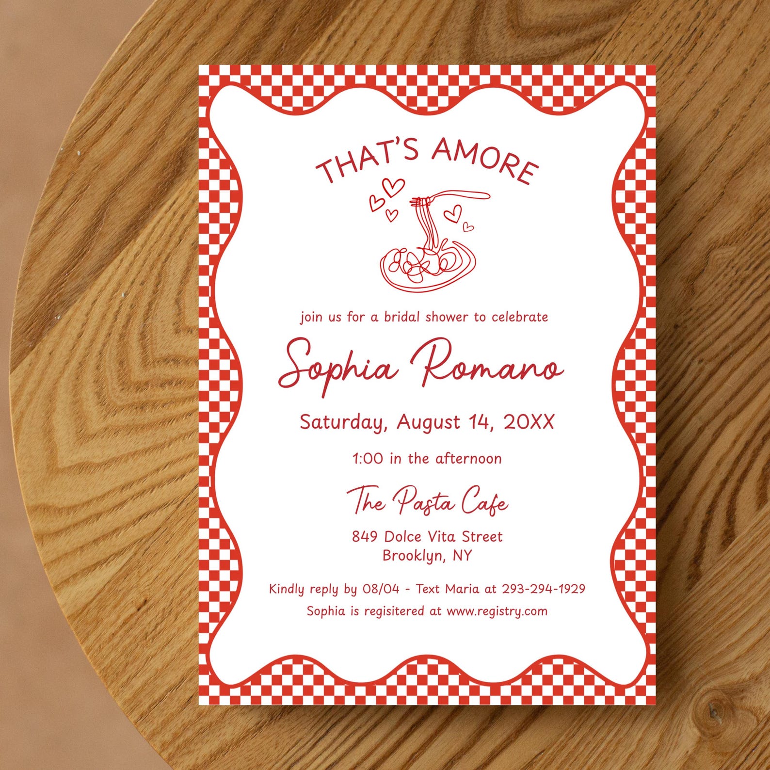 Italian Bridal Shower Invitation: 