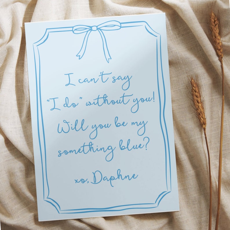 Something Blue Crew Proposal Card CANVA TEMPLATE | Will You Be My ...