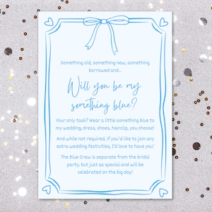 Will You Be My Something Blue Card Canva Template | Editable Bridal ...
