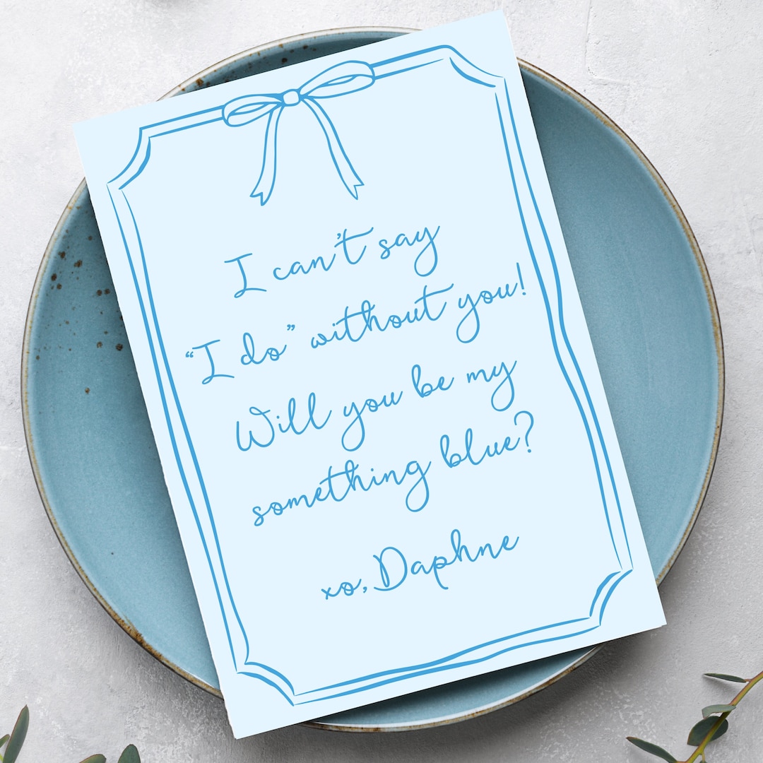 Something Blue Crew Proposal Card CANVA TEMPLATE | Will You Be My ...