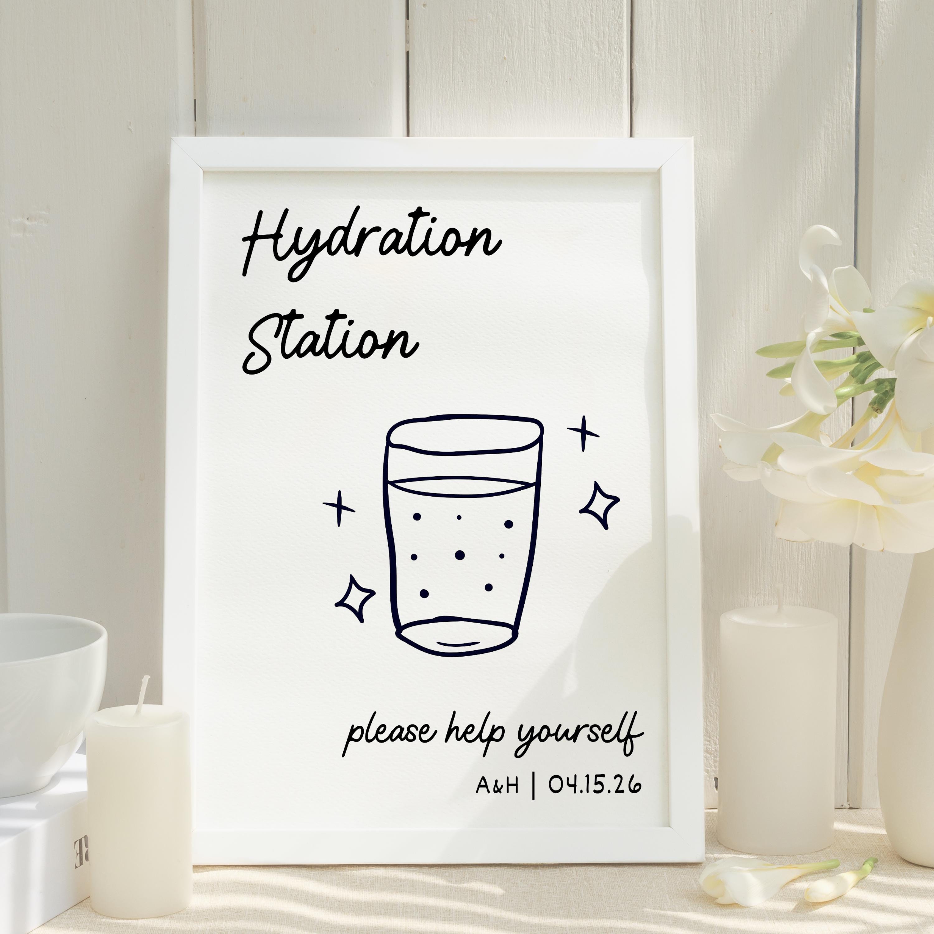 Editable Hydration Station Sign Canva Template | Customizable Wedding ...