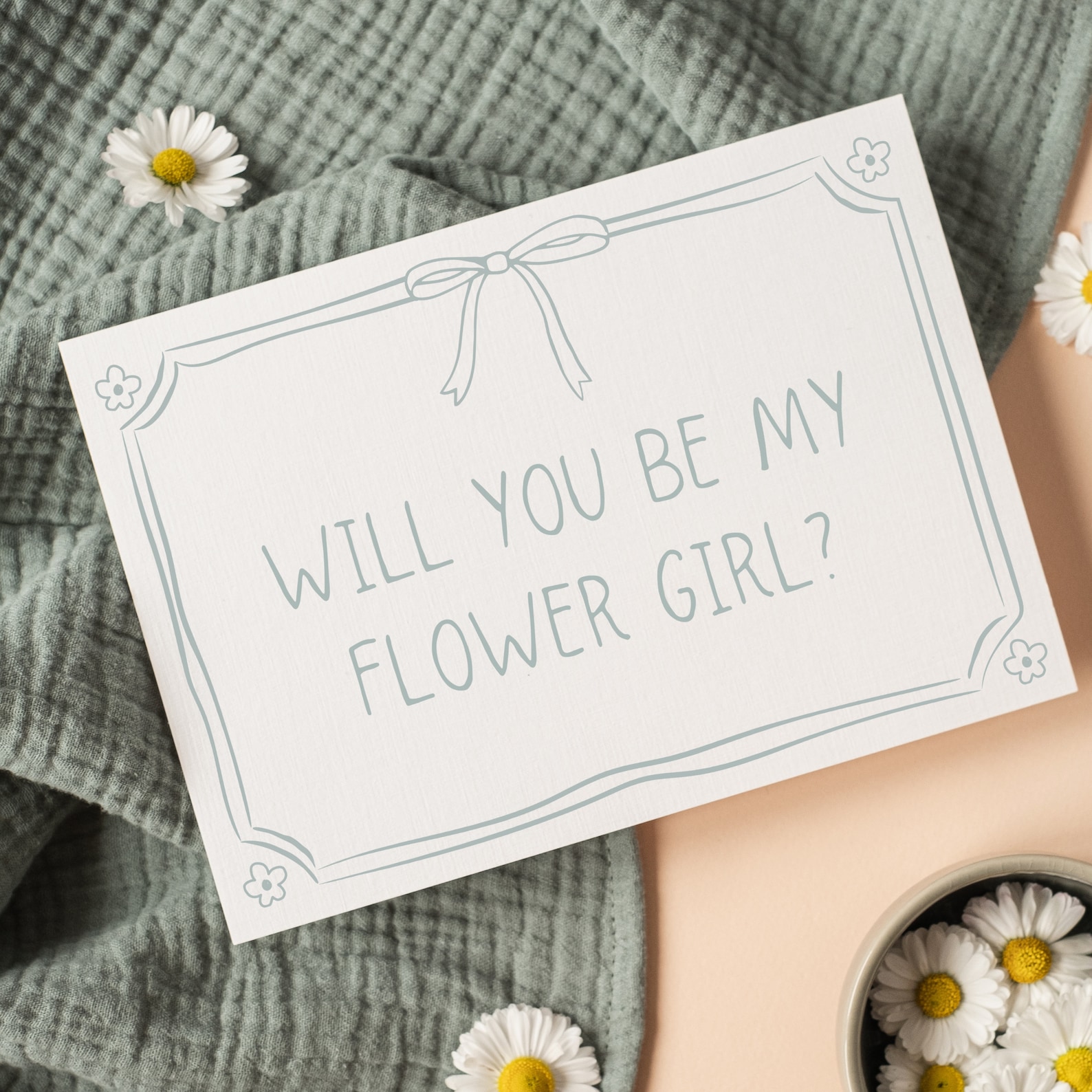 Editable Flower Girl Proposal Card Canva Template | Customizable Design ...