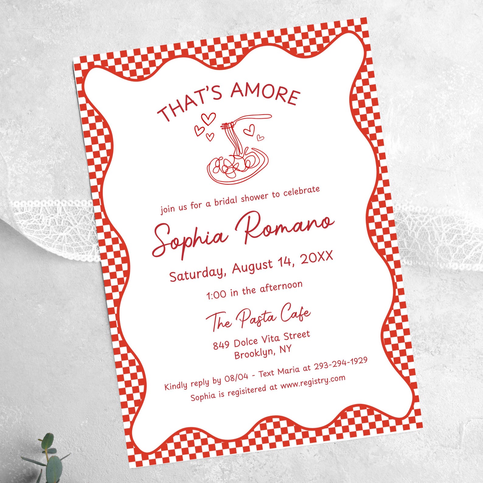 Italian Bridal Shower Invitation: 