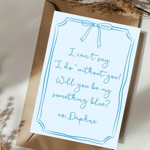 Something Blue Crew Proposal Card CANVA TEMPLATE | Will You Be My ...