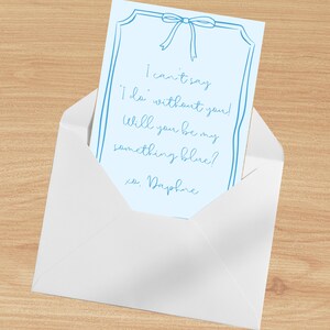 Something Blue Crew Proposal Card CANVA TEMPLATE | Will You Be My ...