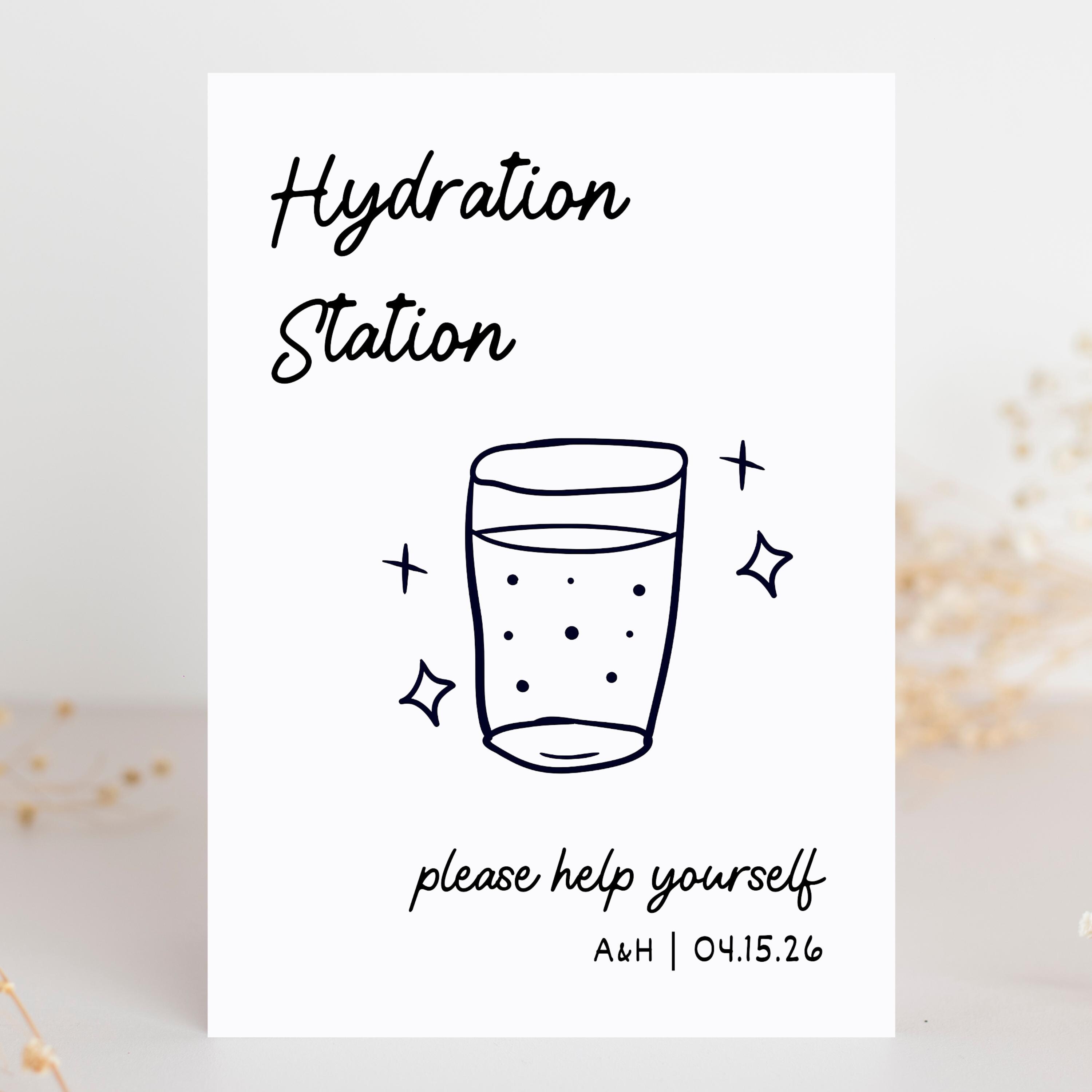 Editable Hydration Station Sign Canva Template | Customizable Wedding ...