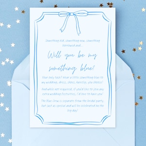 Will You Be My Something Blue Card Canva Template | Editable Bridal ...