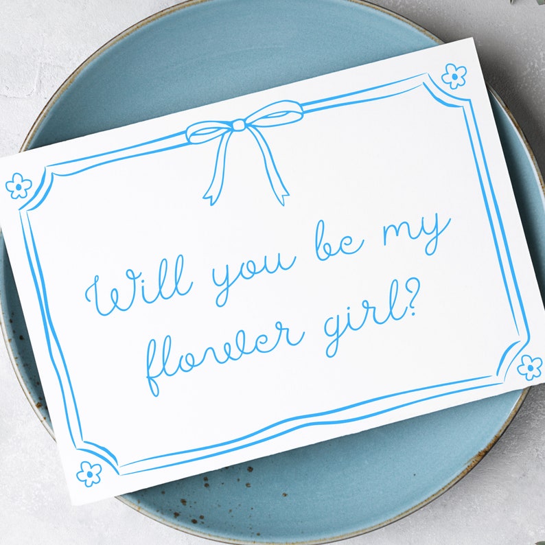 Editable Flower Girl Proposal Card Canva Template | Customizable Design ...