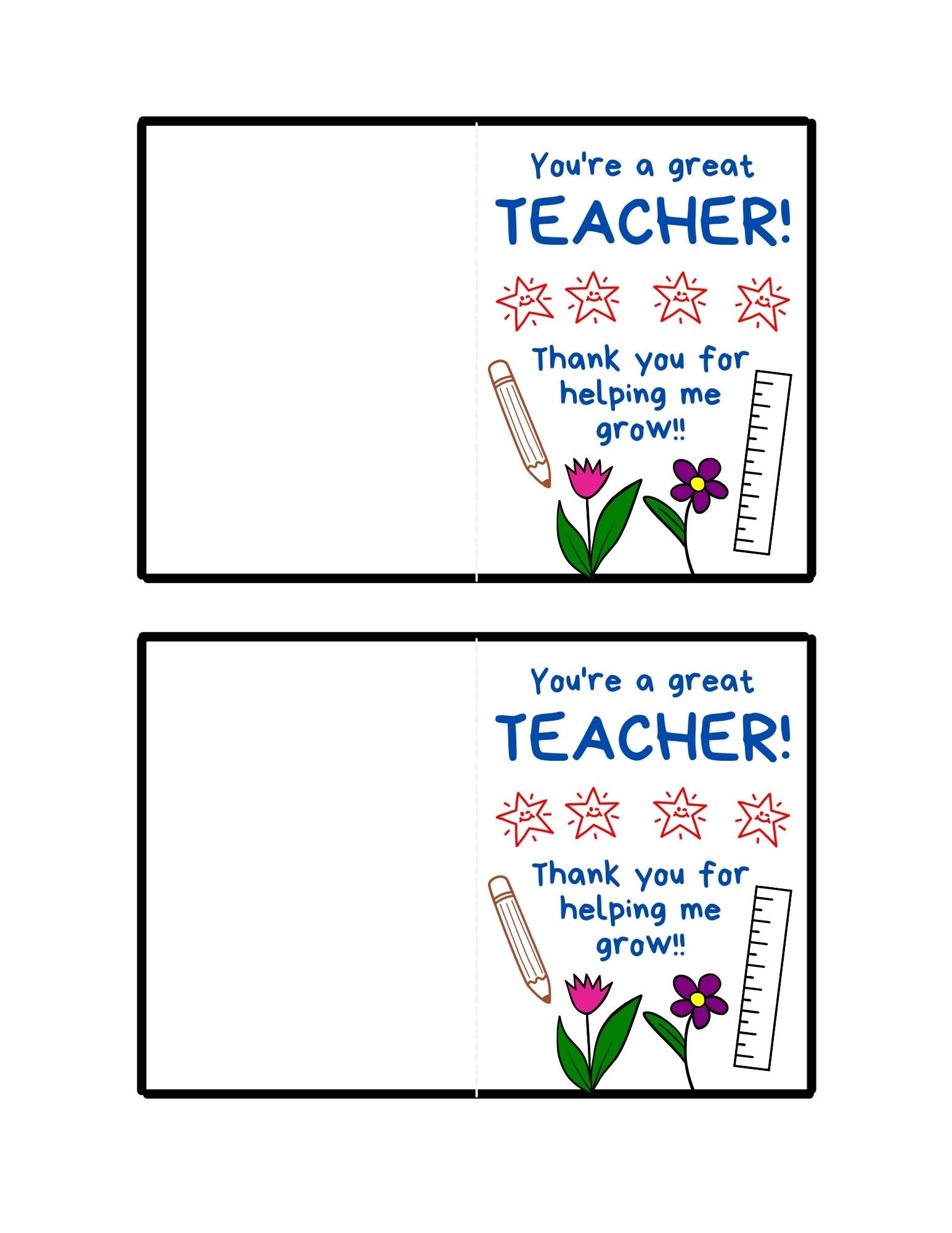 Printable Teacher Appreciation Cards! - Etsy