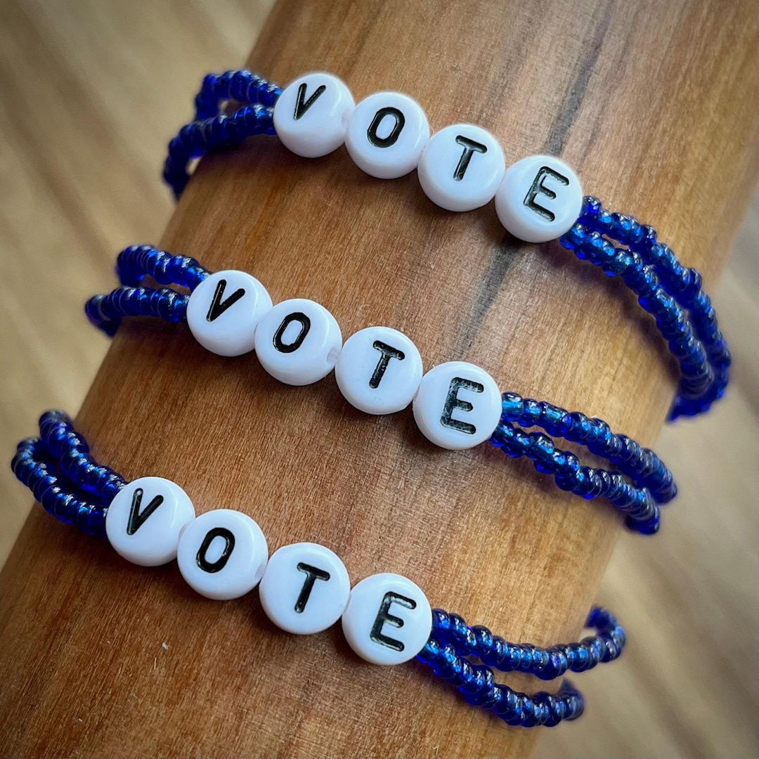 Vote Beaded Bracelets - 3-pack Blue Democrat Friendship Bracelets - Etsy