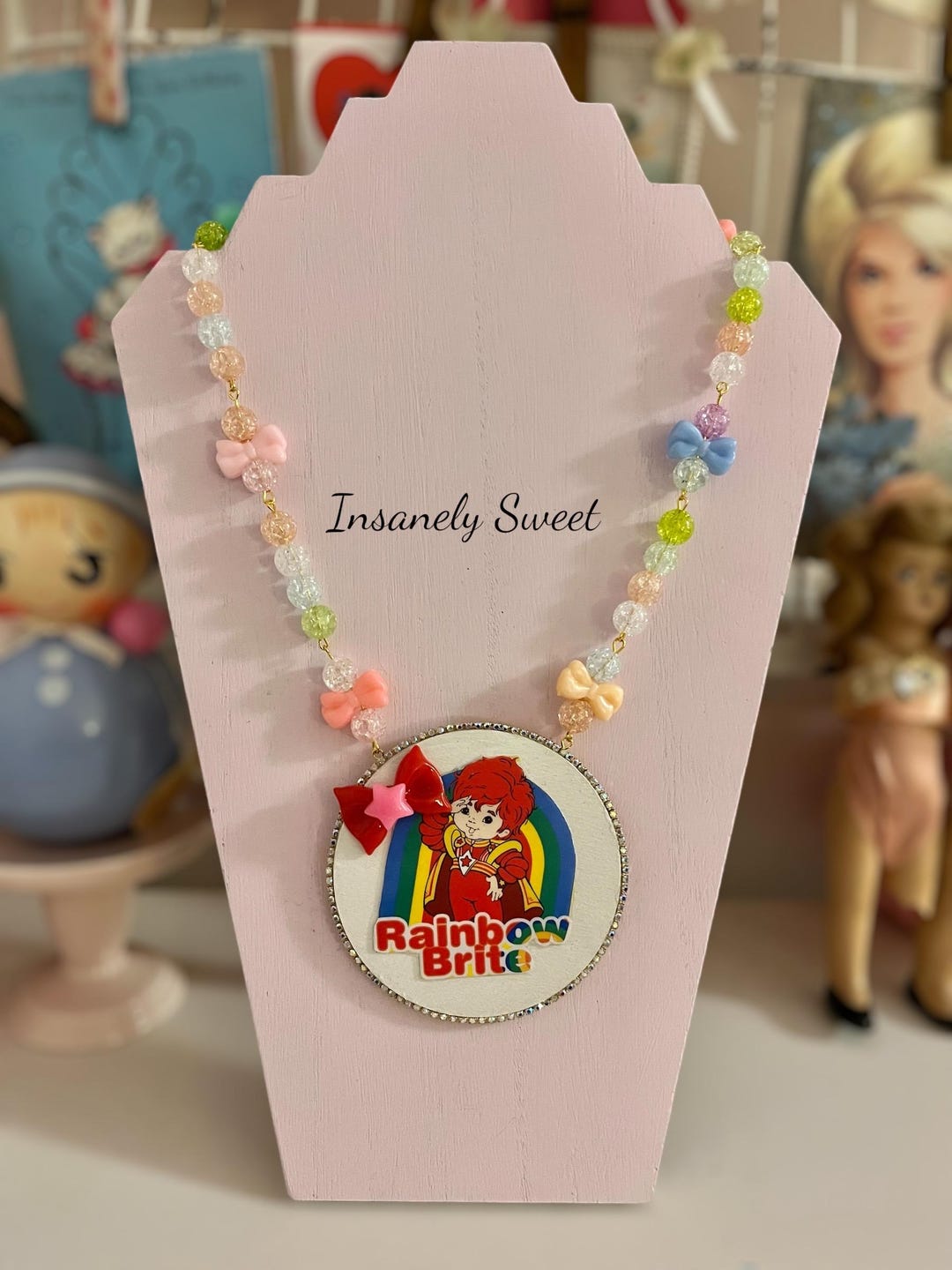 Big Rainbow Brite Red Butler Necklace 1980s 80s - Etsy