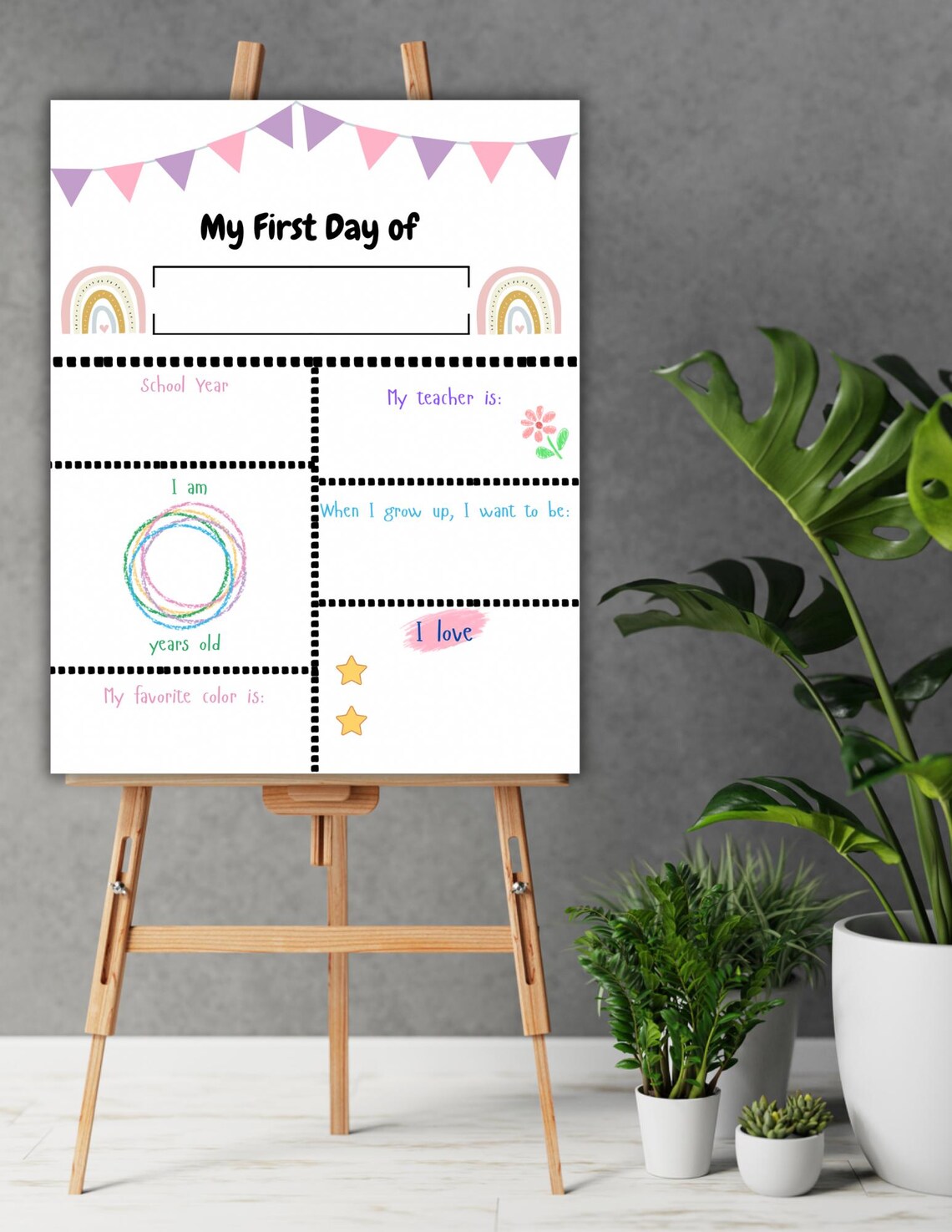 First Day of School Sign, Digital Download, Back to School Sign ...