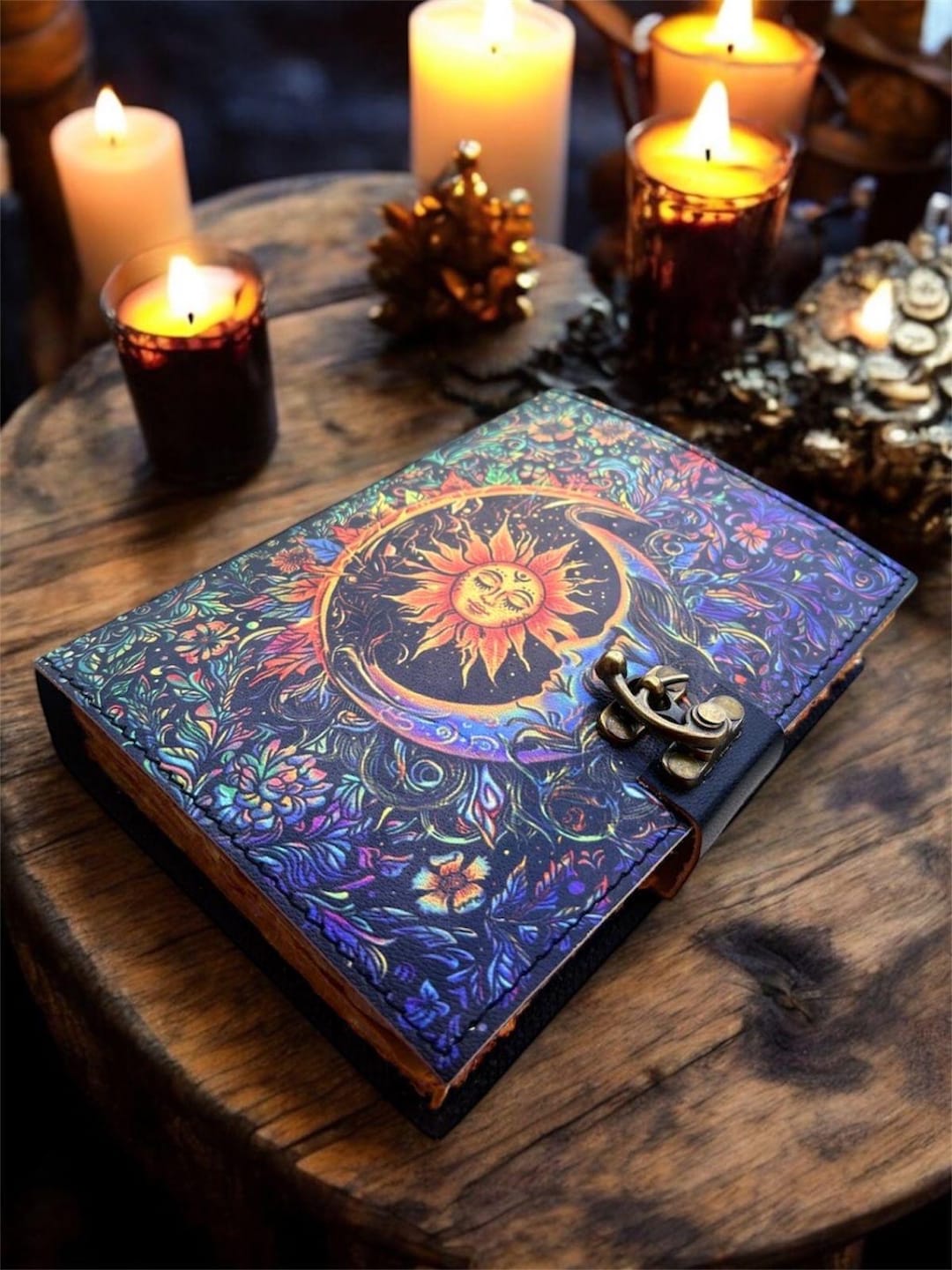 Sun Moon Leather Journal Notebook Daily Planner Journal Handmade ...