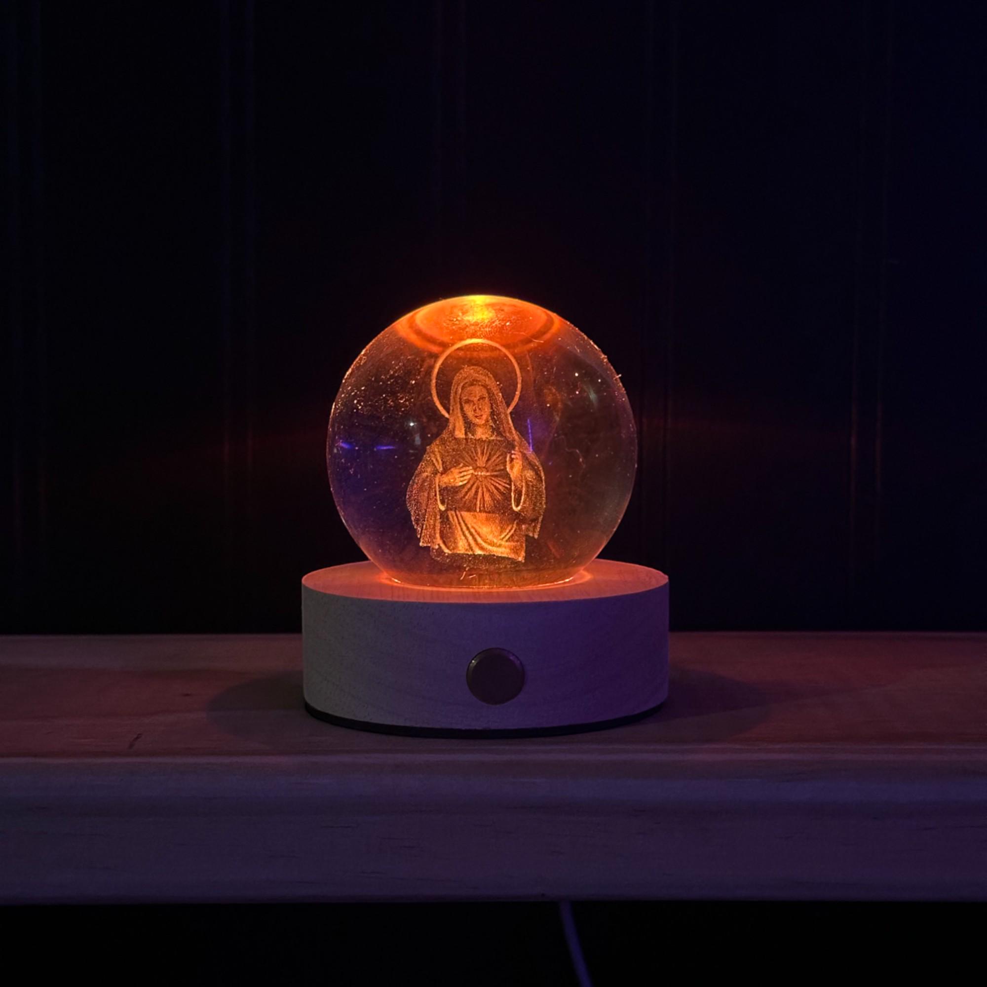 Personalized 3D Crystal Ball Music Box: Rotating LED Projection Light ...