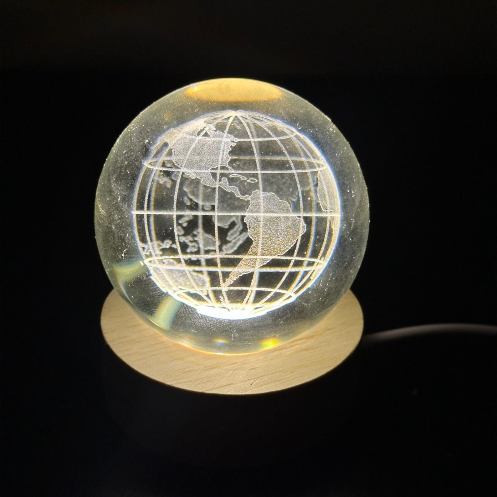 3D Earth Crystal Ball, Geo Earth Crystal Ball, Geo Crystal, Custom ...